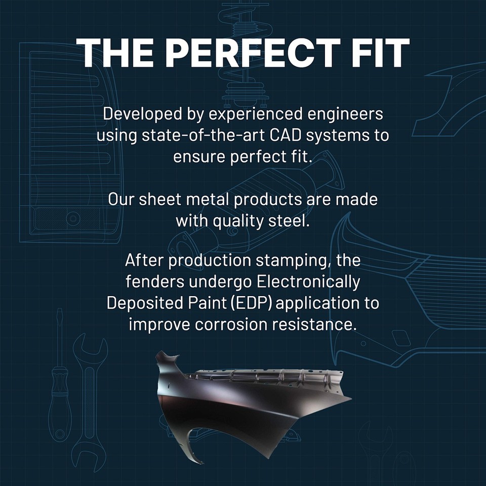 CAPA Certified Fender For Toyota Corolla 2014-2019 Front Passenger Side ...