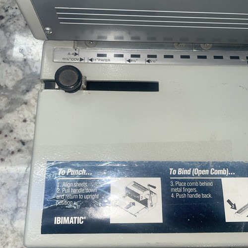 Ibico IBIMATIC Manual Heavy Duty Metal Punch and Comb Binding Machine ...