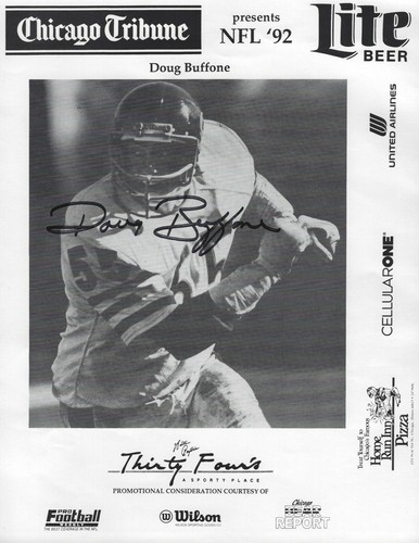 Doug Buffone Chicago Bears Signed Auto 8 1/2 x 11 Football Photo ...