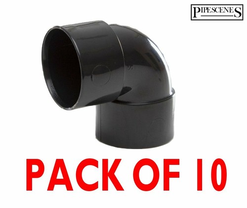 BLACK Waste Pipe Fittings Elbows for 40mm 43mm x 10 for Solvent Weld ...