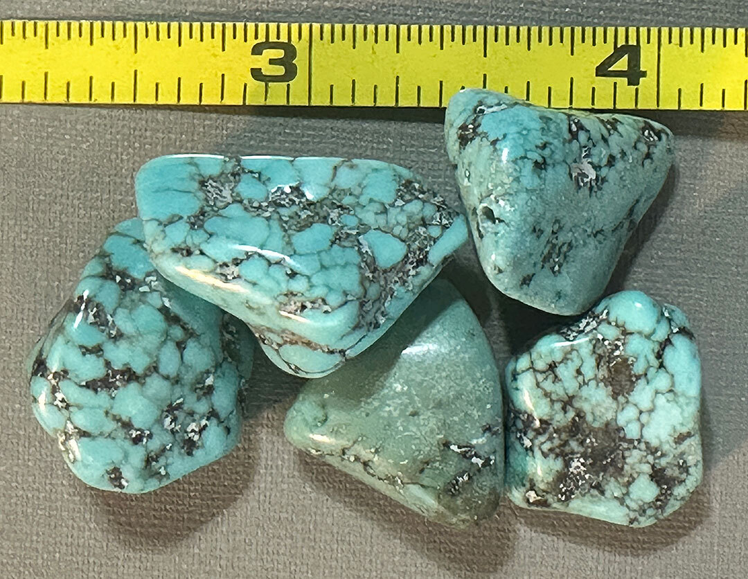 (5) Original Navajo Indian Turquoise Trade Beads Nuggets Fur Trade ...