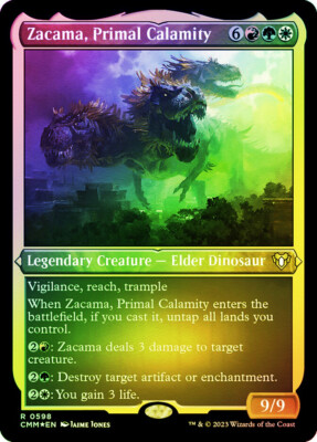 MTG FOIL Zacama, Primal Calamity Foil Etched - Commander Masters #598 ...