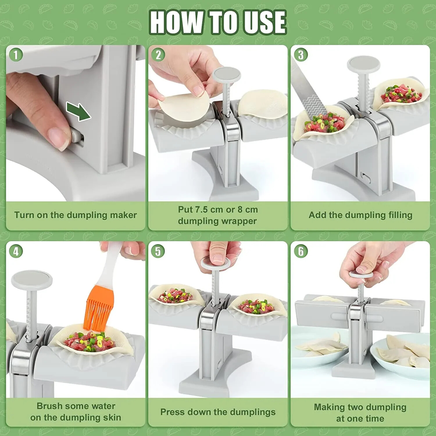 Household Double Head Automatic Dumpling Maker Mould Dumpling Wrapper ...