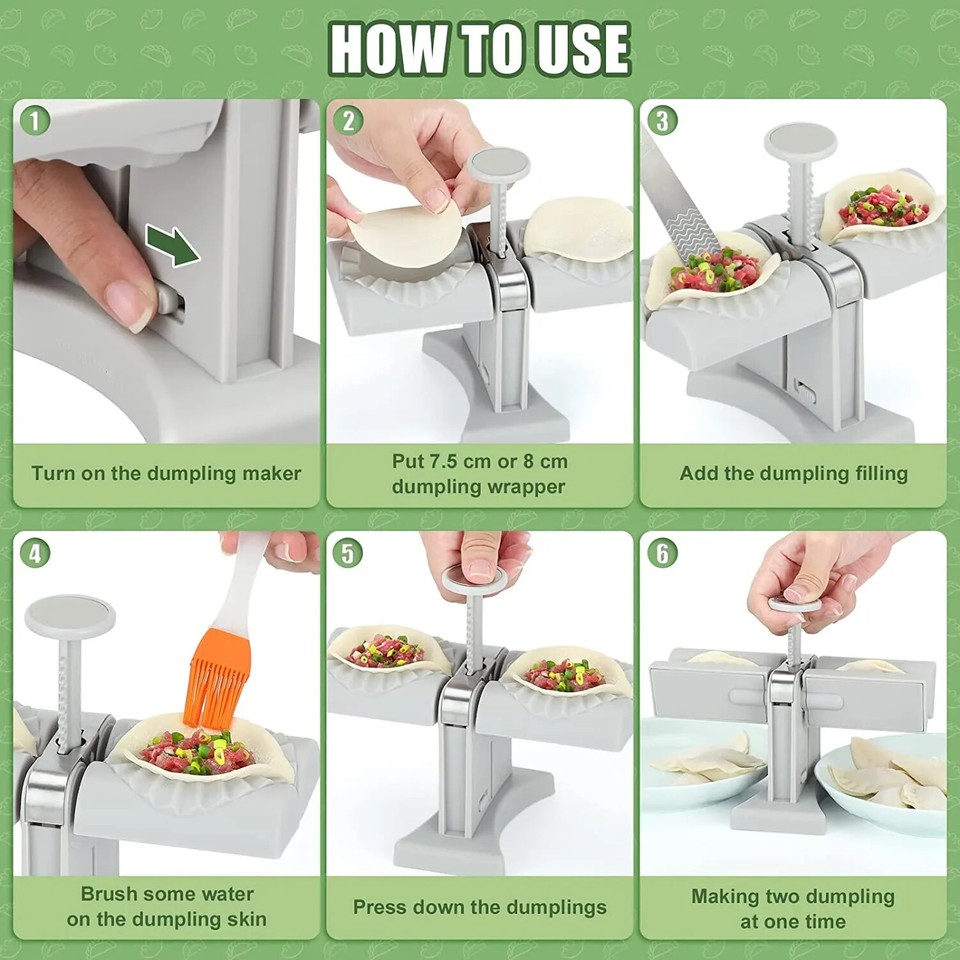 Household Double Head Automatic Dumpling Maker Mould Dumpling Wrapper ...