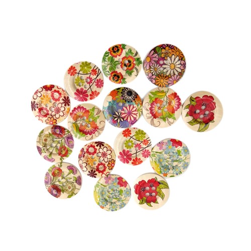 50 Pcs Cartoon Buttons Wooden Embellishment Kids Buttons Decorative ...