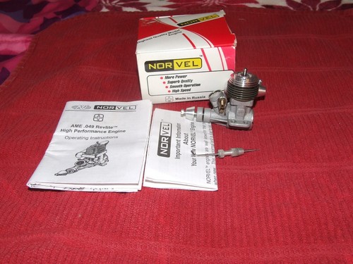 NIB NORVEL .049 FREE FLIGHT / CONTROL LINE MODEL AIRPLANE ENGINE WITH ...