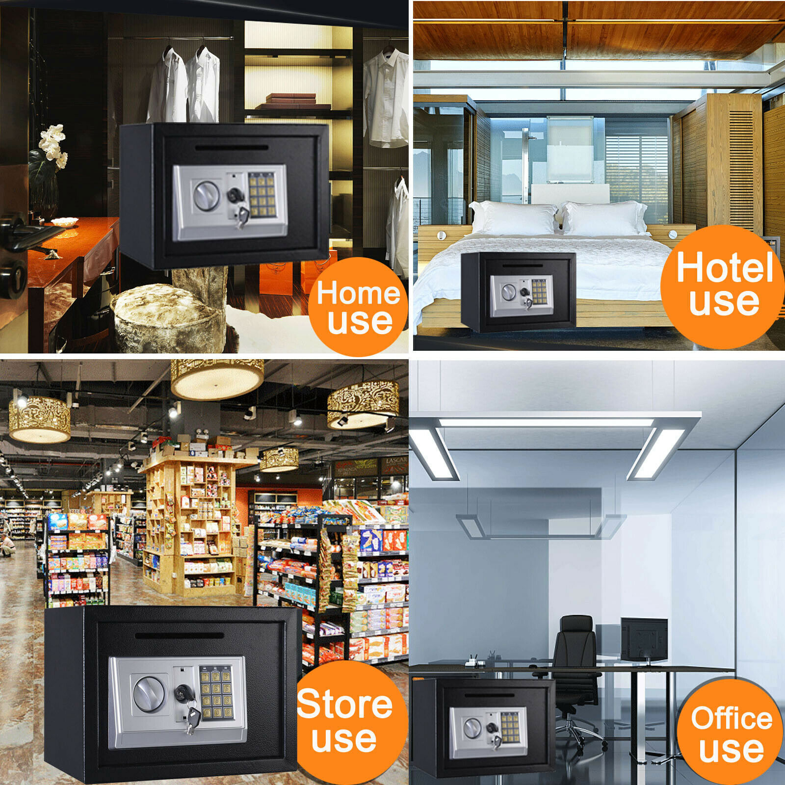 High Security Home Safe Safebox Secure Storage Box With Digital And Key ...