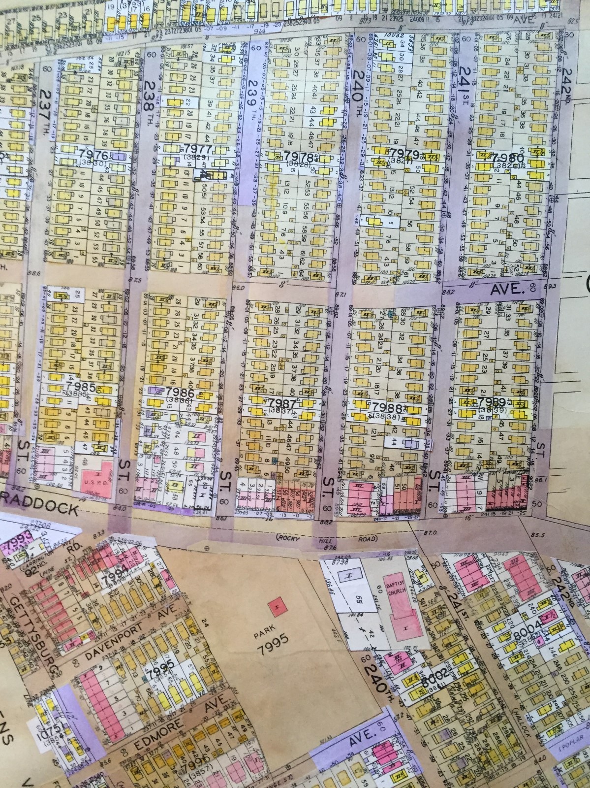 ORIGINAL 1927 E. BELCHER HYDE ATLAS MAP BELLEROSE QUEENS NY 88TH AV ...