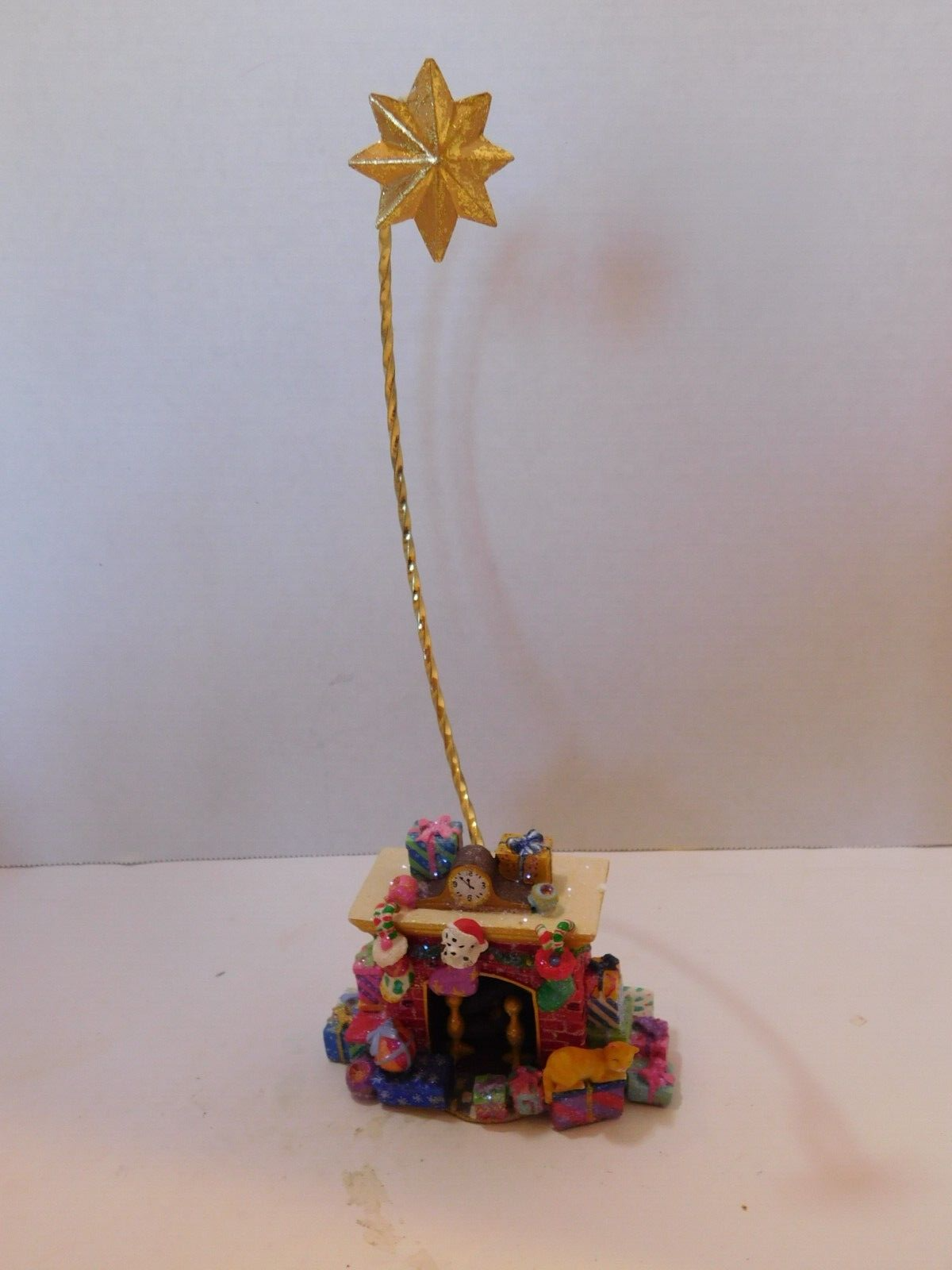 CHRISTOPHER RADKO Xmas Ornament Hanger Stand 10” W/Fireplace and Toys ...