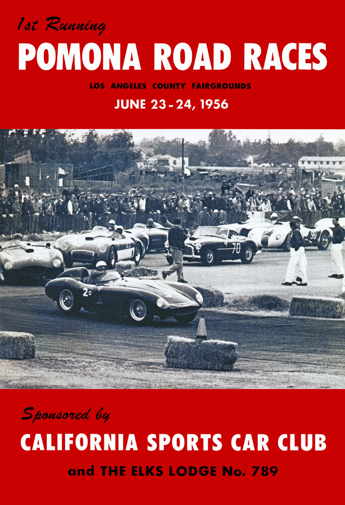 Pomona Road Races - California Sports Car Club 1956 Advertising Poster ...