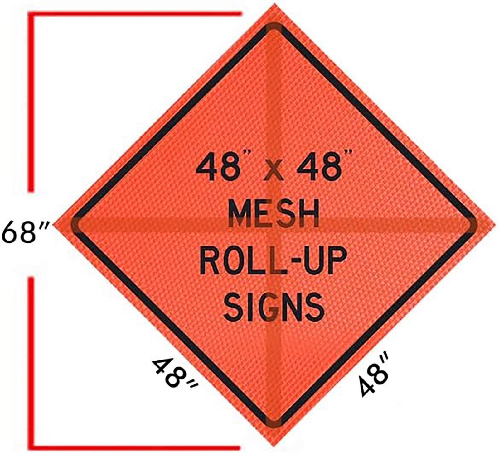 OrangeGear® 48" x 48" Tree Work Ahead Mesh Traffic Sign & Cross Ribs