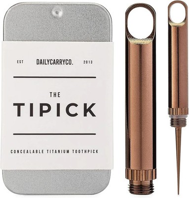 DAILYCARRYCO The TiPick Titanium Toothpick Keychain Holder Rose Gold | eBay