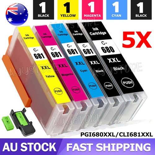 5x 680XXL 681XXL 680XL Ink For Canon PIXMA TR7560 TR8560 TS6160 TS6260 ...