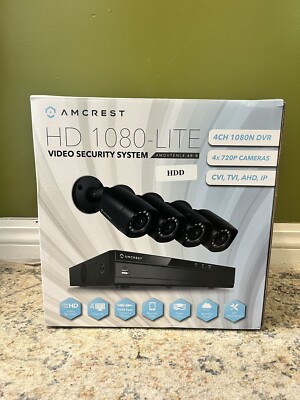 Amcrest ~ AMDV960H Video Security System 4 Cams DVR 4 ch - Night vision ...