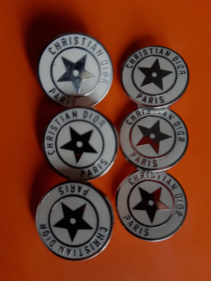 Buttons Christian DIOR price for 6 pc size 20 mm silver -White | eBay