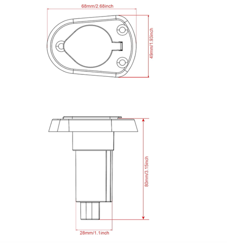 2-Pin Stern Light Socket Young Marine Boat Light Socket Plug-in Light ...