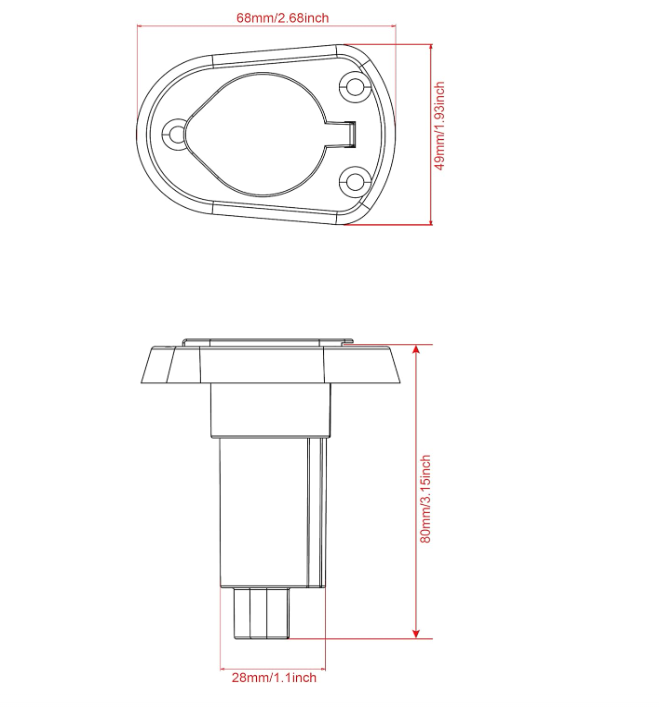 2-Pin Stern Light Socket Young Marine Boat Light Socket Plug-in Light ...