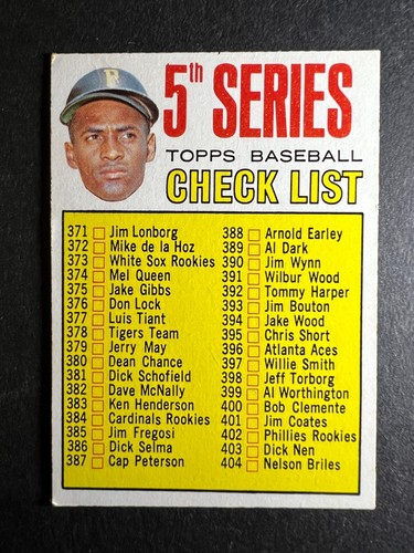 1967 Topps Checklist - #361 Roberto Clemente unmarked | eBay