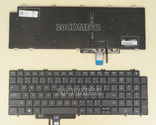 For DELL Precision 3581 7670 7770 7680 7780 Keyboard Backlit Canadian ...