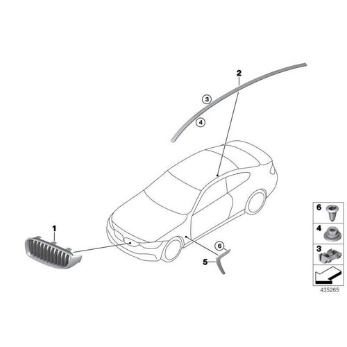 Original BMW 51747381994 - air routing side panel primed by re. 4 ...