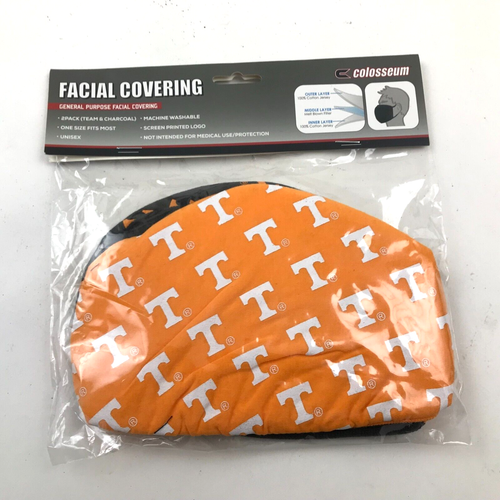 NEW Tennessee Volunteers Face Mask Orange Black Two Pack Machine ...