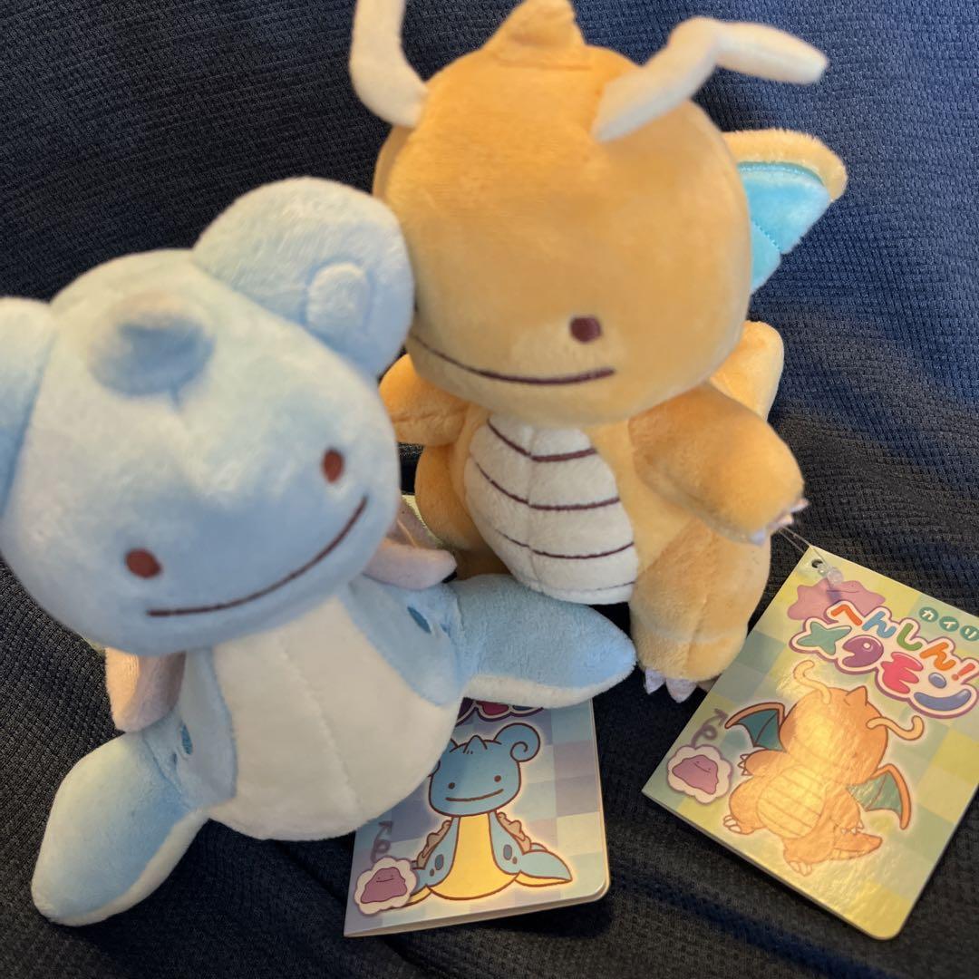 Pokemon Ditto Transform Plush Dragonite Laplace set of 2 Tagged Used F ...