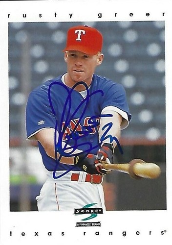 Autographed/Signed 1997 Score #43 Rusty Greer Texas Rangers Tough ...