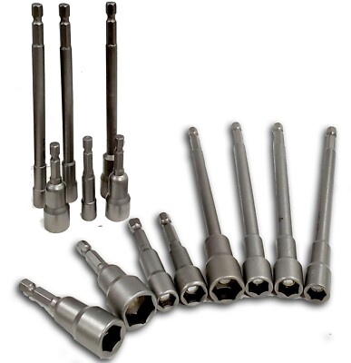 2.5" 6" 4" Magnetic Nut driver Setter 1/4" Hex Shank 1/4 5/16" 3/8 1/2 ...