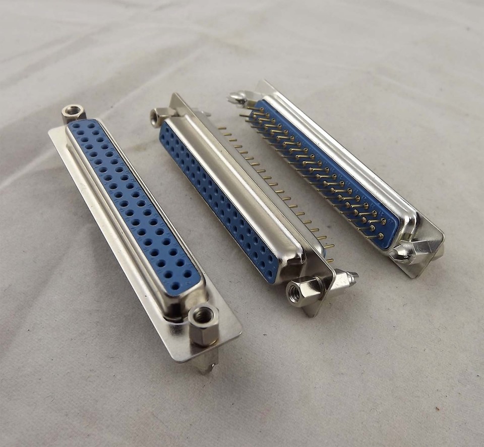 2x D-SUB DB37 37Pin Female DIP PCB Straight Solder Type Connector ...