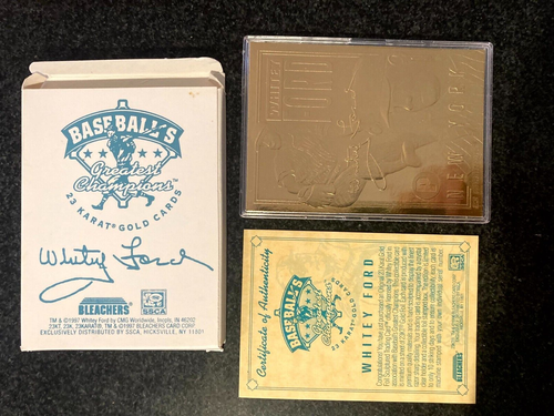 1997 Bleachers 23 KT Gold Cards - 23 KARAT - WHITEY FORD w/ COA ...