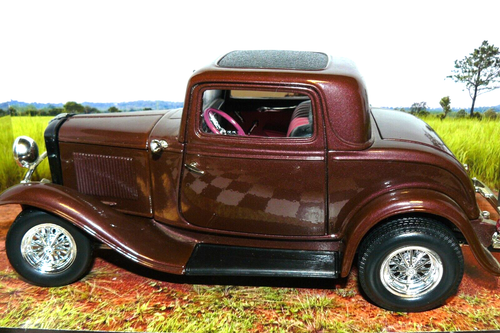 1/18 ( IBWB ) brownish maroon 1932 Ford chopped 3 window street rod | eBay