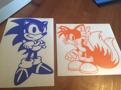sonic the hedgehog tails Matching Decal Car Window Sticker Set Of Two ...