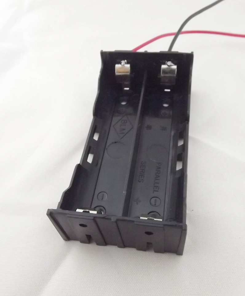 1x Hold Two Li-ion 18650 Series Battery Holder Case 7.4V With 2 Lead ...