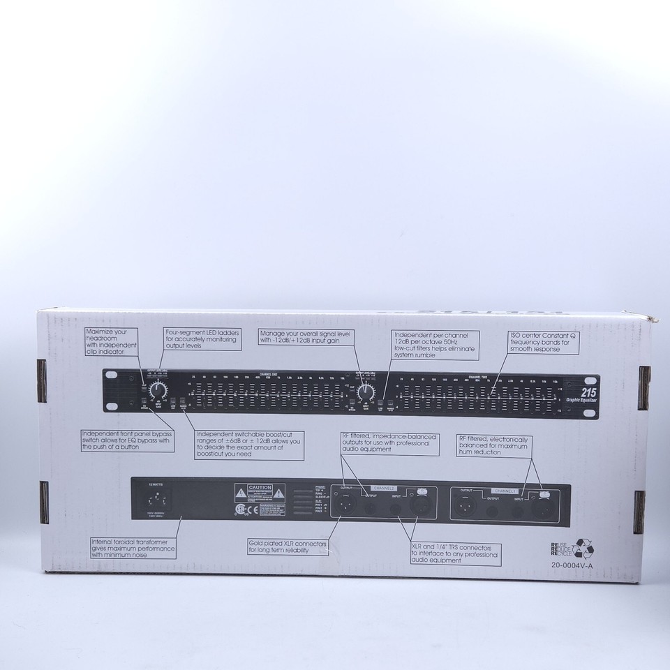 Graphic Equalizer 15-Band Stereo EQ for Home Audio, Dual Channel ...