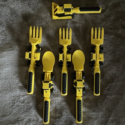 Constructive Eating Boys Tractors Fork Spoon USA Set of 6 Utensils for ...