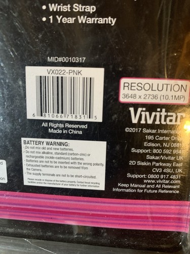 VIVITAR vivi cam XO22 camera 10.1 mp NEW unopened PINK | eBay