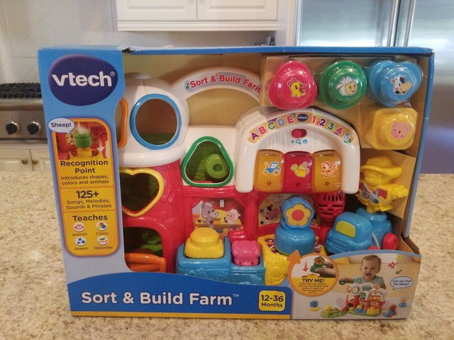 VTech Sort & Build Farm With Animal Shapes and Learning Activities for ...