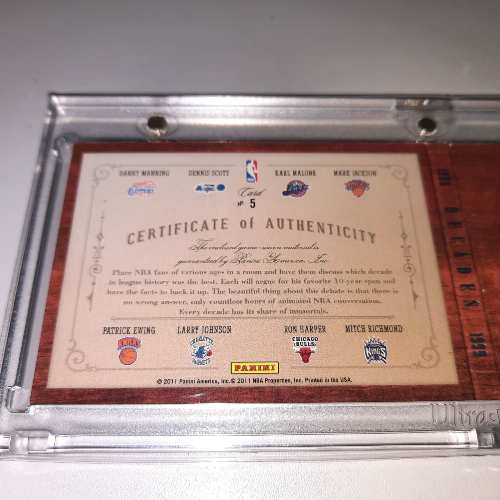 2011-12 Preferred patch /10 Larry Johnson Malone Ewing Harper Mark ...