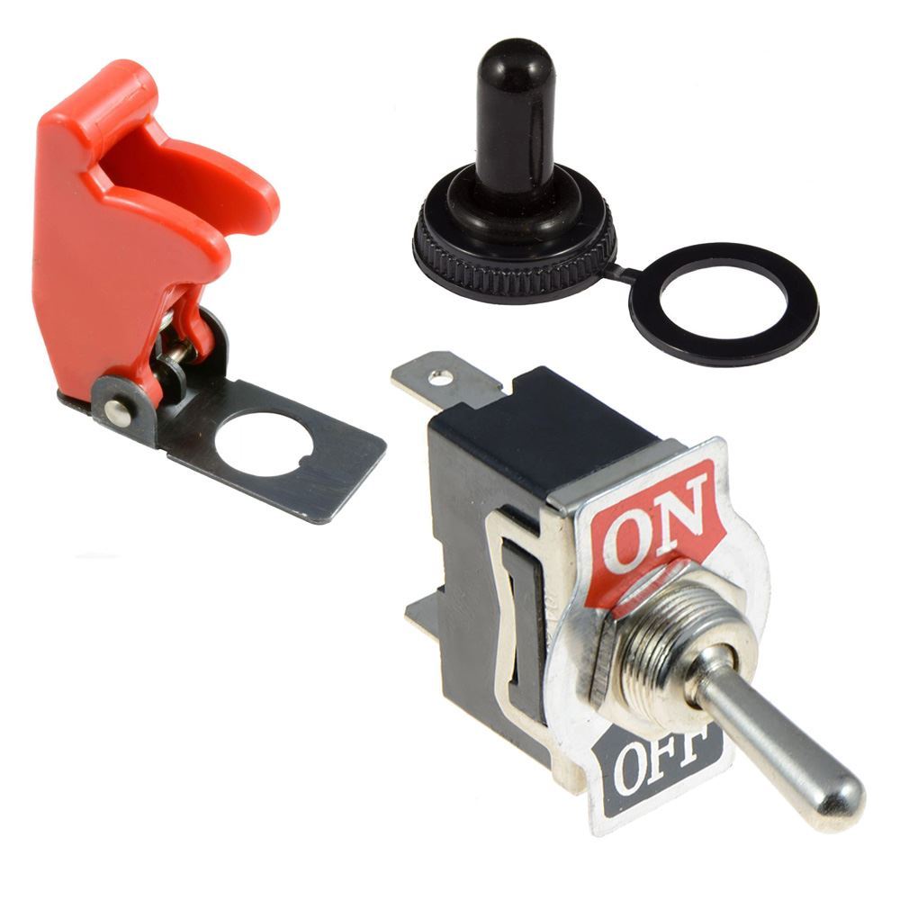 On-Off 2 Position Standard 12mm Toggle Flick Switch SPST + Cover | eBay UK