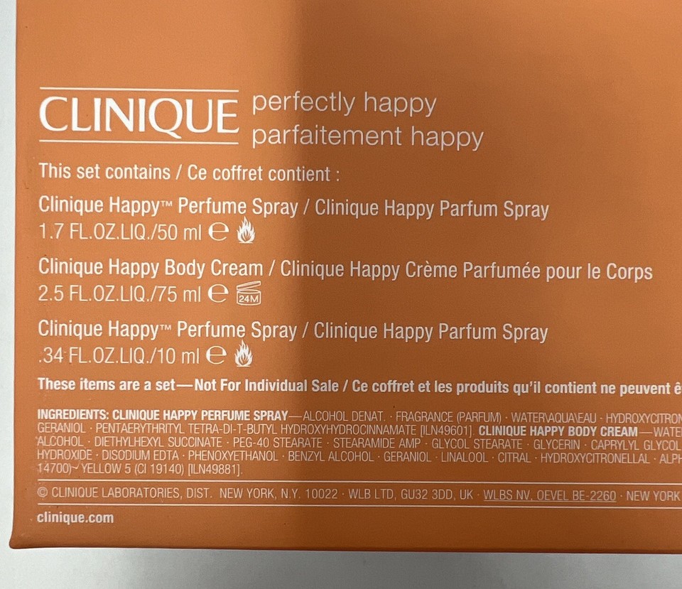 Clinique Perfectly Happy Fragrance 3-Piece Gift Set For Women NEW IN ...