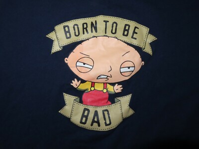 2006 STEWIE "Born to be Bad" FAMILY GUY (2XL) T-Shirt BLACK | eBay
