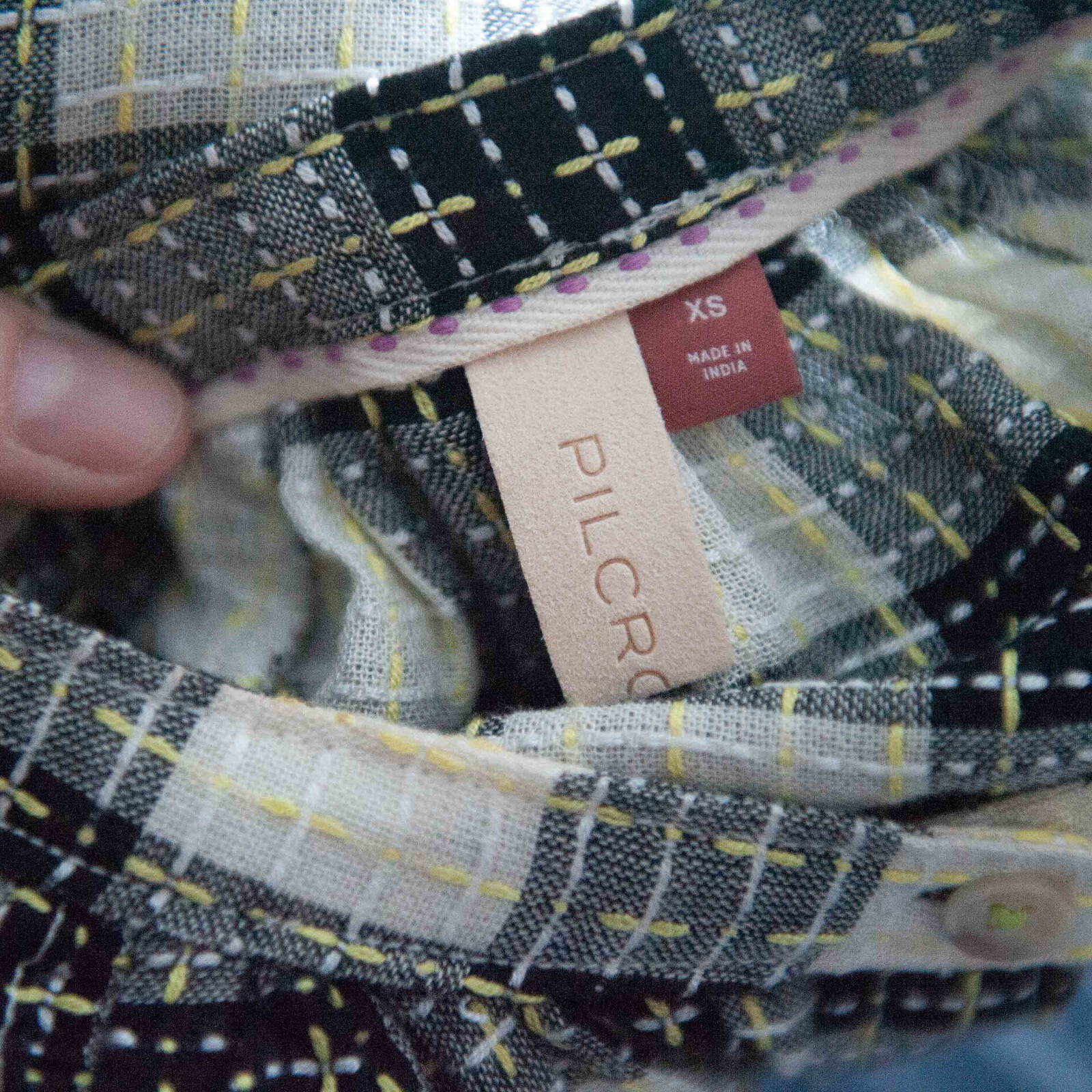 Anthropologie Pilcro Embroidered Checked Button Down … - Gem