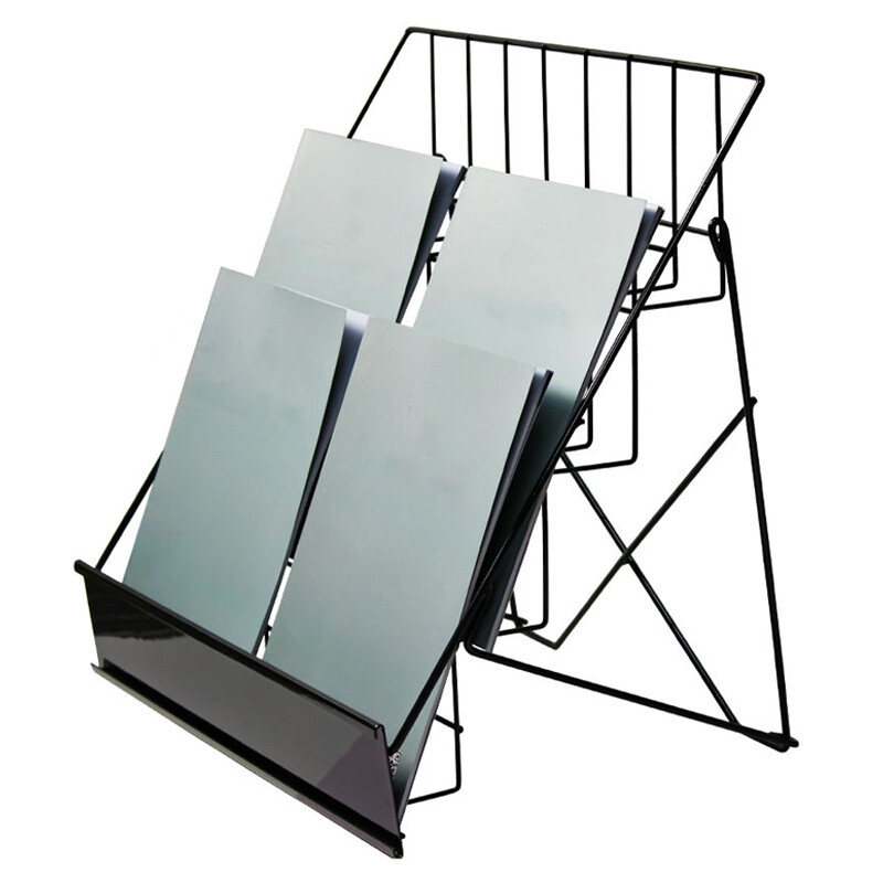 4 Tier Counter Standing Card Rack in White Black for Shops & Stalls ...