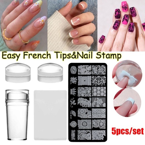 for Nail Clear Silicone Nail Stamper French Tip Nail Stamper Nail Stamp ...
