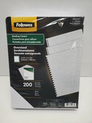 Fellowes, Textured Binding Covers, 200 / Pack, White, CRC-52127 ...
