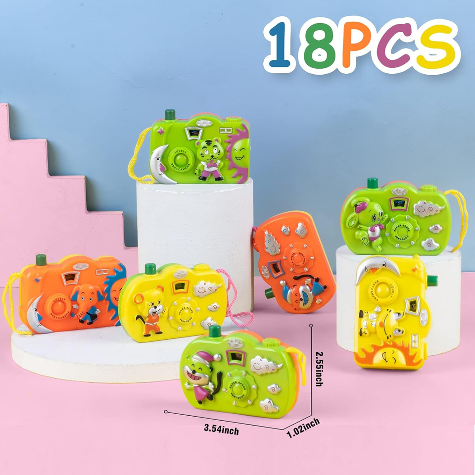 18Pcs Kids Toy Camera Set, 3 Color 6 Animal Patterns Viewfinder Camera ...