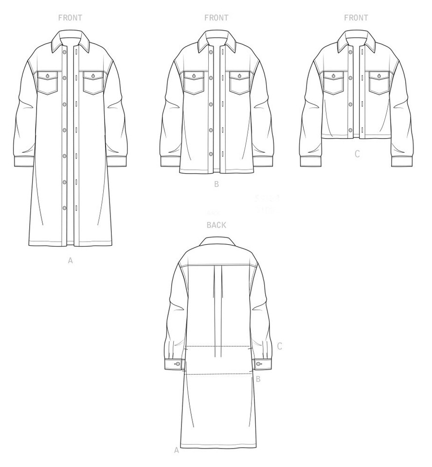 SEWING PATTERN Sew Mens Womens Clothes Clothing - Shacket Shirt-Jacket ...
