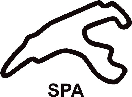 x2 Spa Francorchamps Circuit Race Track Outline Vinyl Decals Stickers ...