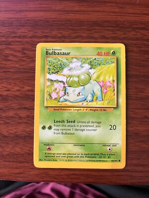 Pokémon TCG Bulbasaur Base Set 44/102 Regular Unlimited Common MP | eBay