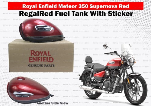 Royal Enfield "Regal Red Fuel Tank With Sticker" For Meteor 350 ...